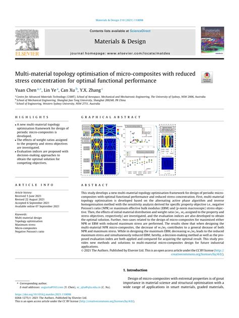 Pdf Multi Material Topology Optimisation Of Micro Composites With
