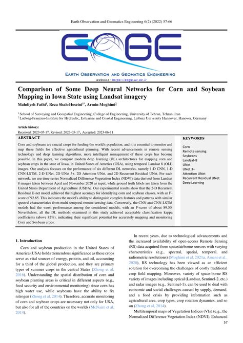 Pdf Comparison Of Some Deep Neural Networks For Corn And Soybean