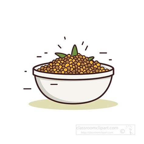 Nuts And Grains Clipart Bowl Of Lentils With Herbs