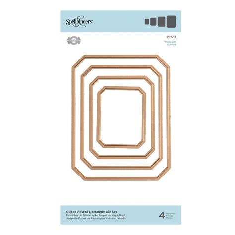 Spellbinders Gilded Nested Rectangle Etched Die Set S4 1013