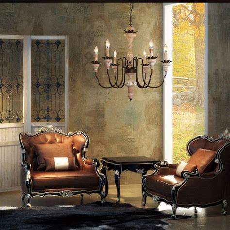 美式乡村工业个性创意经典法式巴洛克木头8吊灯餐厅客厅灯虎窝淘