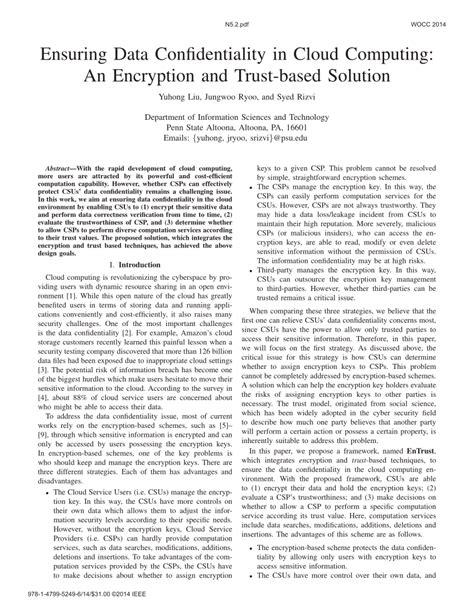 pdf ensuring data confidentiality in cloud computing an encryption