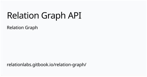 Relation Graph Relation Graph Api