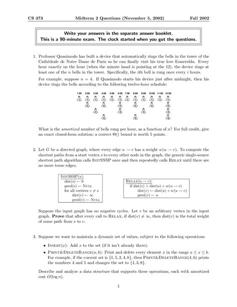Midterm 2 Review Questions Theory Of Computation Cs 373 Docsity