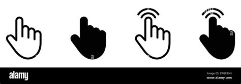 Computer Mouse Click Cursor Black Arrow Icons Set Cursor Icon Vector
