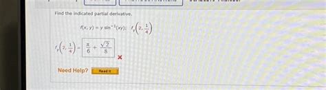 Solved Find The Indicated Partial Derivative Chegg