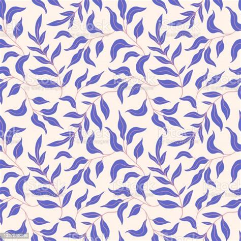 평평한 미니멀리즘 잎이 있는 매끄러운 패턴 손으로 그린 그림 인쇄 직물 직물 벽지에 대한 질감 0명에 대한 스톡 벡터 아트 및 기타 이미지 Istock