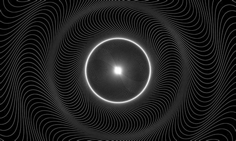 white line pattern on black background waves circular abstract pattern