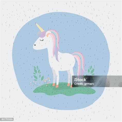 갈기 및 꼬리에 무지개와 유니콘 서와 함께 화려한 배경 색상 갈기에 대한 스톡 벡터 아트 및 기타 이미지 갈기 관악기 귀여운 Istock