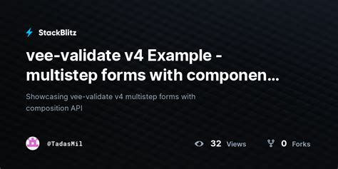 Vee Validate V4 Example Multistep Forms With Components Api Forked