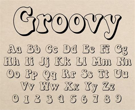 Groovy Schriftart Groovy Retro Schriftart Groovy Script Schriftart
