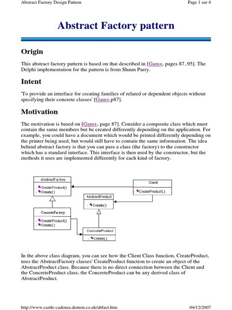 article abstract factory pattern pdf class computer