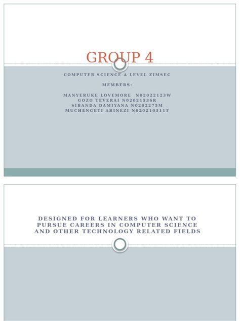 Group 4 Csc4 A Level Computer Science Zimsec Pdf Internet