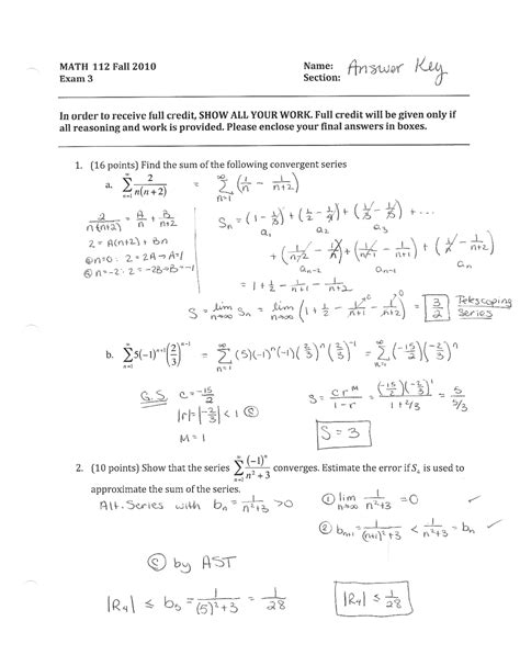 Exam 3 With Answer Key Elementary Algebra Ii Math 112 Docsity