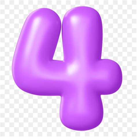 The Number 4 In Purple