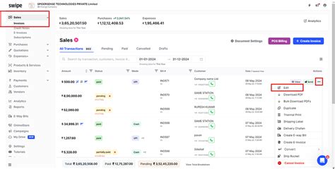 How To Edit An Invoice On Web General Swipe