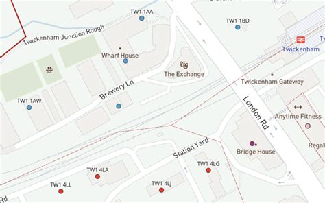 Map Of Tw Postcode Districts Twickenham Maproom