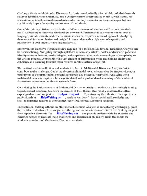 thesis on multimodal discourse analysis pdf discourse linguistics