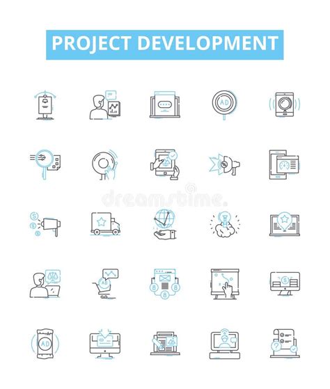 Project Development Vector Line Icons Set Project Development