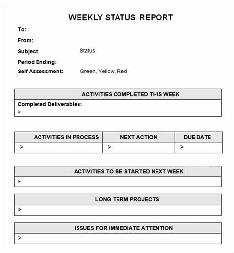 Weekly Project Status Report Template Excel Peterainsworth