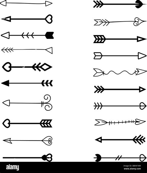 Unique Arrow Design Set Hand Drawn Style Elements Stock Vector Image