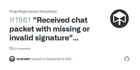 Received Chat Packet With Missing Or Invalid Signature Despire Enforce Secure Profile Being