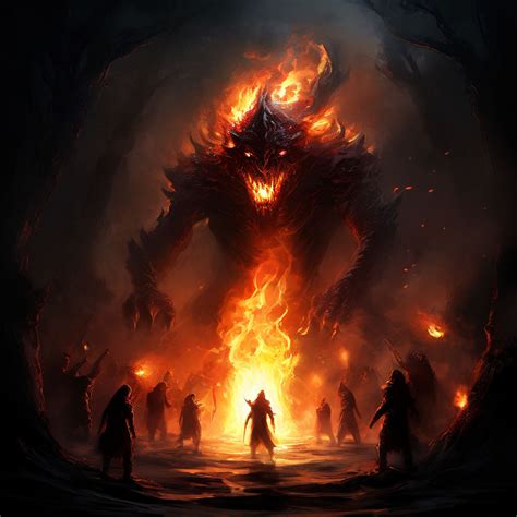 The Light From The Torch Fire Disperses Monsters In The Dark By Нитионис Playground