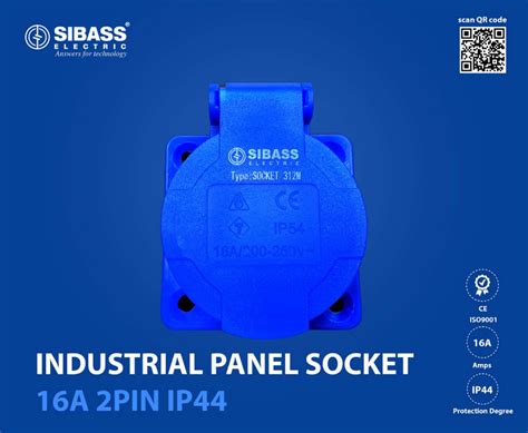 Industrial Panel Socket 16a 2pin Ip44