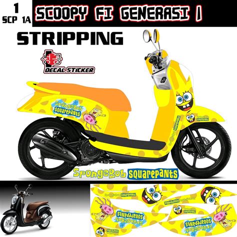 Jual Sticker Premium Maxdecal Scp 1adecal Sticker Scoopy Fi 2013 2014 2015 2016 Spongebob