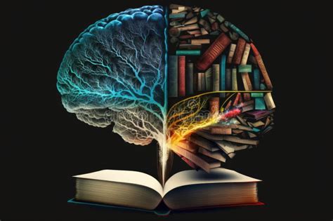 Parallax Human Brain Collage Of Books Knowledge Education
