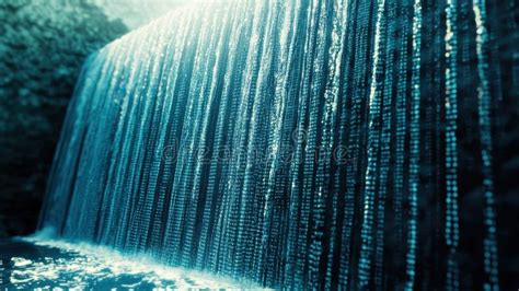 A Cascading Waterfall Of Binary Code Representing Transactional Data