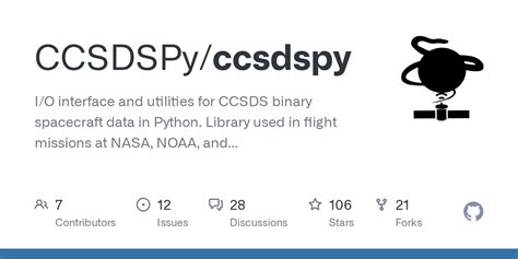 Github Ccsdspyccsdspy Io Interface And Utilities For Ccsds Binary