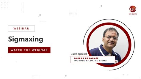Dhiraj Rajaram On Linkedin Sigmaxing Webinar With Dhiraj