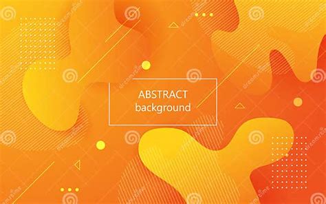 Minimal Orange Abstract Geometric Fluid Dynamic Shape Composition Wavy Background Stock Vector