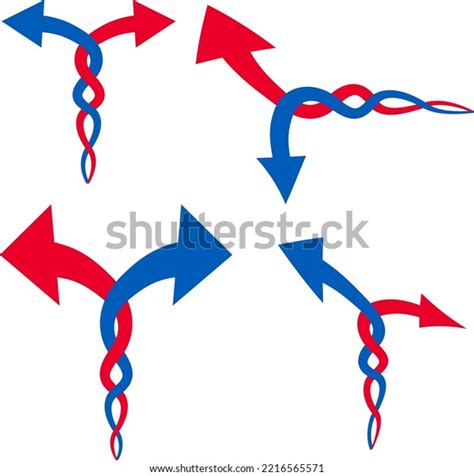 Red Blue Intertwined Arrows Vector Illustration Stock Vector Royalty Free 2216565571