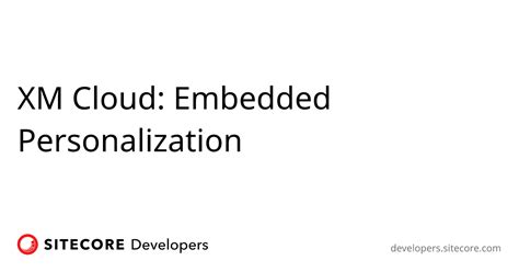 Xm Cloud Embedded Personalization