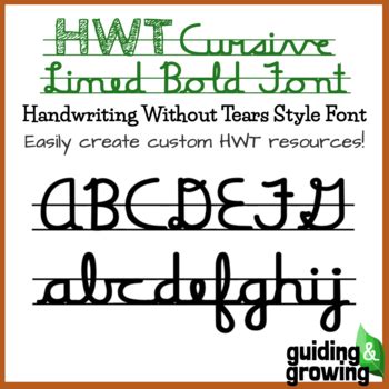 HWT Cursive Lined Bold Font Handwriting Without Tears Style TPT
