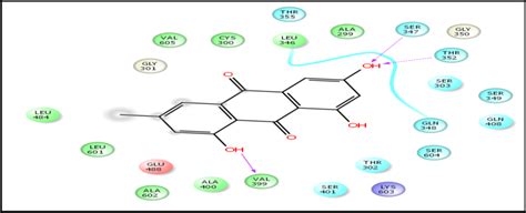 Binding Pose Of Emodin Inside The Binding Pocket Of G 6 P Synthase