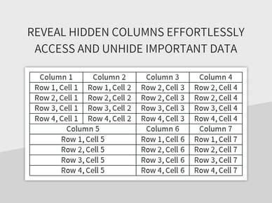 Reveal Hidden Columns Effortlessly Access And Unhide Important Data Excel Template And Google
