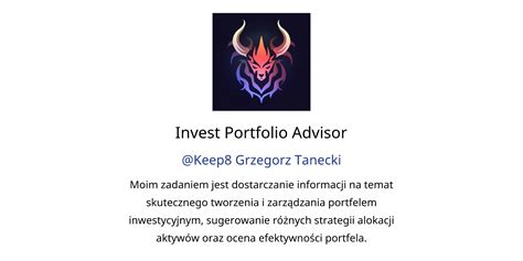 Invest Portfolio Advisor Gpts Features And Functions Examples And