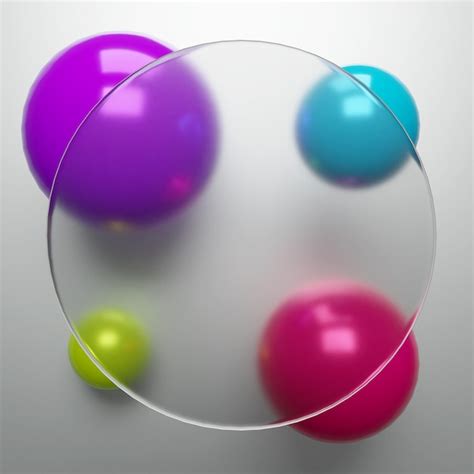 Glass Morphism Round Color Premium Photo