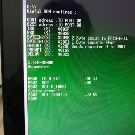 Z80 Monitor Type Operating System And Sbc