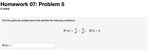 solved homework 07 problem 4 1 point find the particular