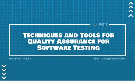H2kinfosys On Linkedin Techniques And Tools For Quality Assurance For