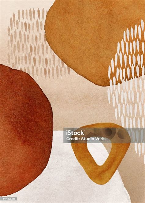 디지털 인쇄 국경 테라코타 오렌지 홍당무 핑크 아이보리 베이지 수채화 일러스트 레이 션 및 골드 요소 배경 유화에 대한 스톡 벡터 아트 및 기타 이미지 Istock