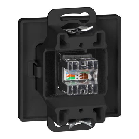 Single Socket Tel Comp Rj 45 Cat5 Pearl Rj45 5cat P1 Black