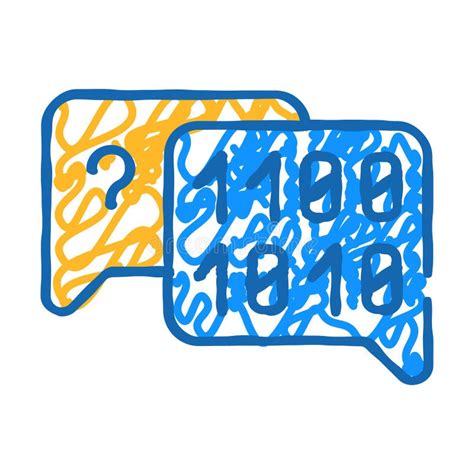 Binary Code And Question Mark Quote Frame Icon Doodle Illustration