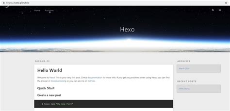 hexo github pages搭建个人博客 naed s space