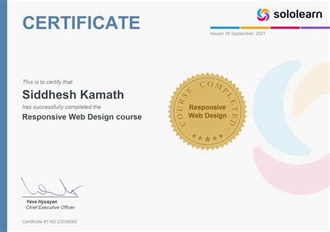 Sololearn Webdevelopment Certification Webdesign Seo Siddhesh Kamath