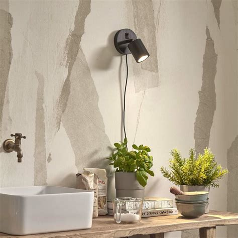 Good And Mojo Java Wall Lamp Plug 1 Bulb Black Uk